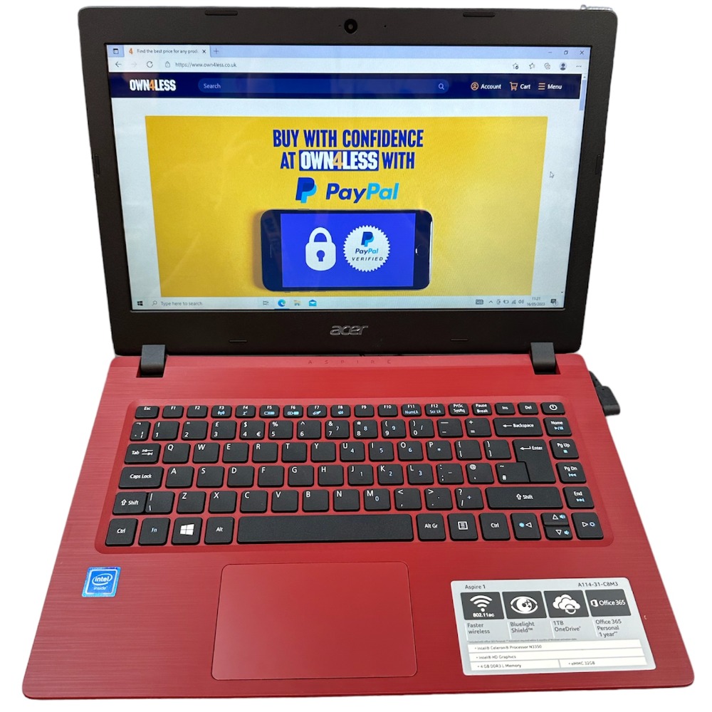 Pre-owned Acer Aspire 1 Laptop- N17Q4 -14"-4GB Ram- Intel Celeron N3350 ...